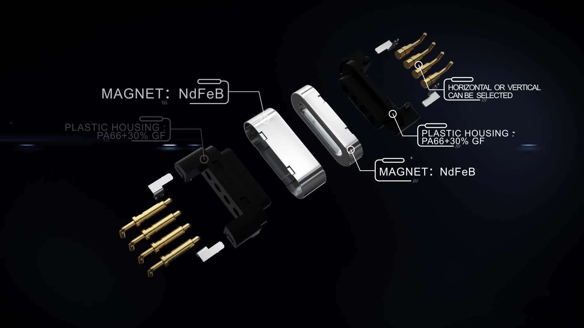 Waterproof 4 Pogo Pin Micro Usb Cable Magnetic Pcb Wire To Board Plug ...