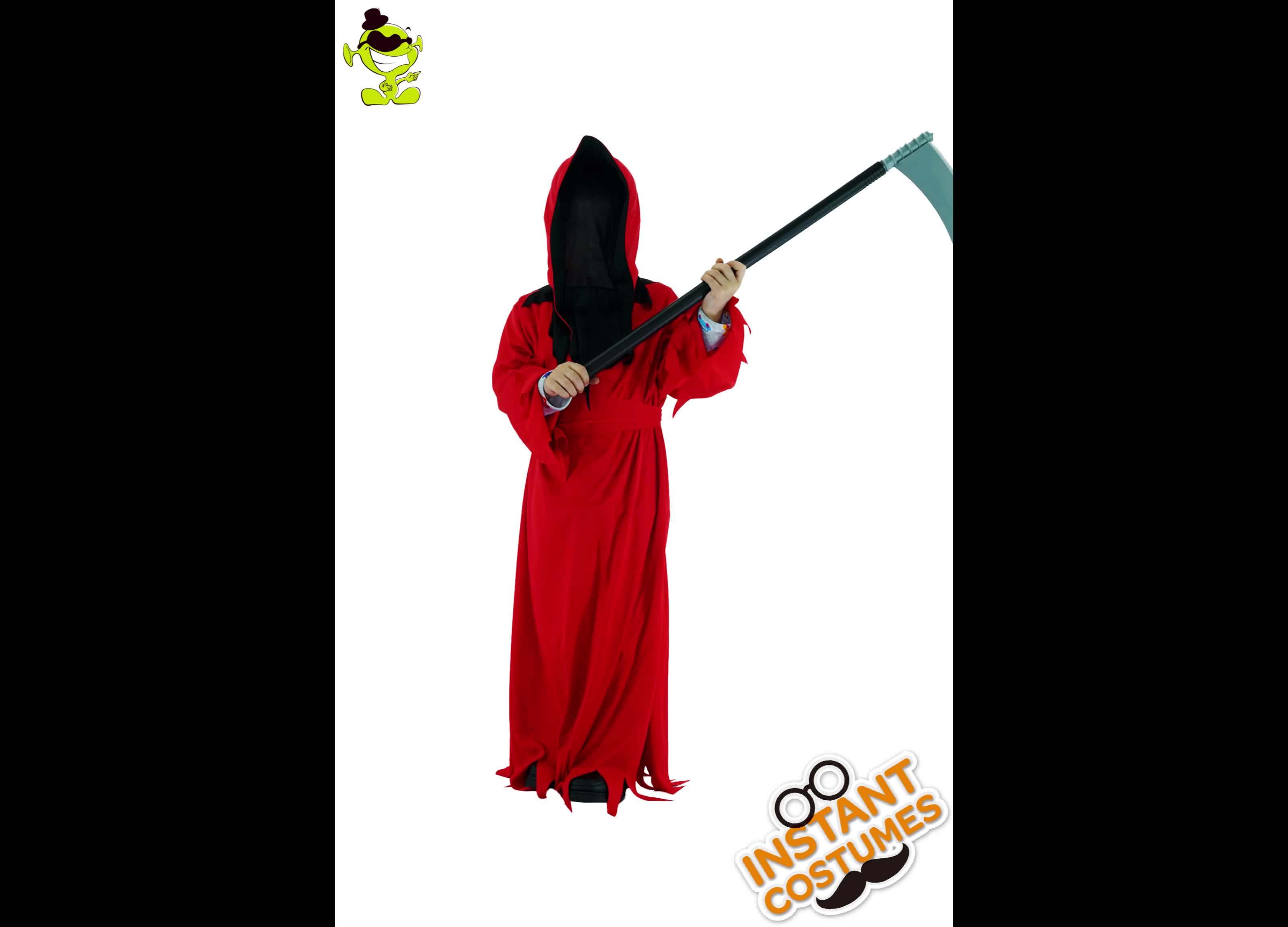 Halloween Party Scary Kids Red Devil Robe Costume Role Play Performance ...