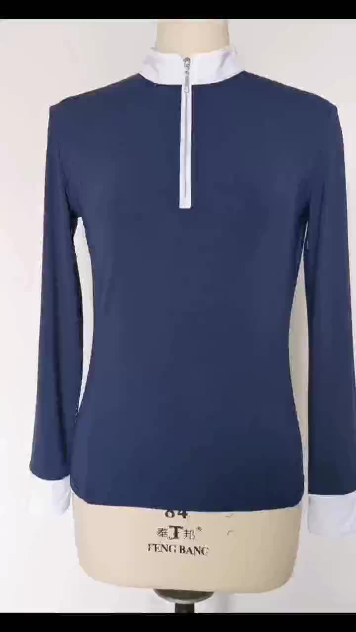 Equestrian Clothes Riding Custom Long Sleeves Light Weight T-shirt Coolmax Polo Equestrian Horse ...
