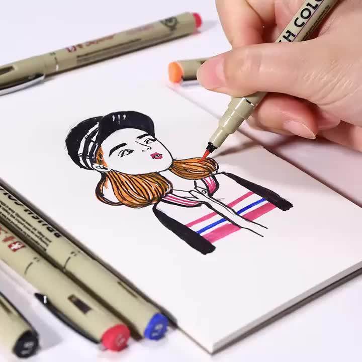 Superior Micro Drawing Brush Pen Color Set Fineliner Point Pen - Buy ...