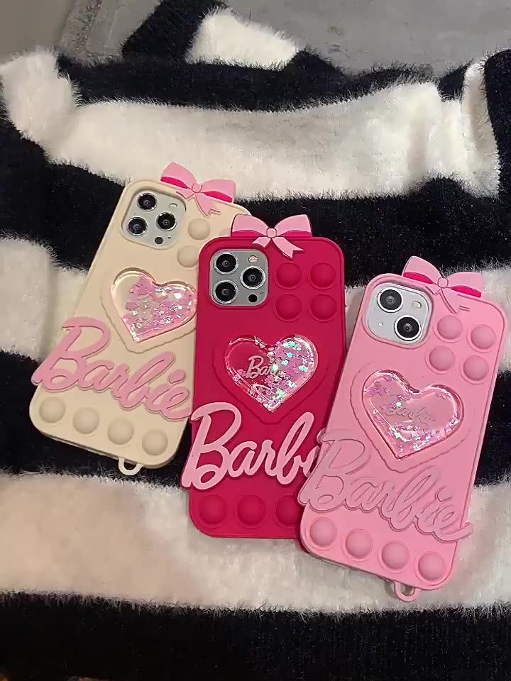 3d Fashion Barbie Quicksand Silicon Phone Case For Iphone 14 13 12 11 ...