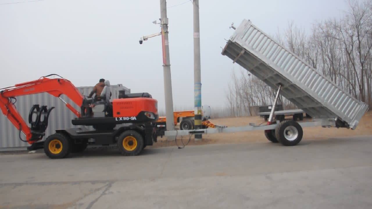 6 Ton Big Tyre Single Axle Farm Tractor Hydraulic Dump Tipping Trailer ...