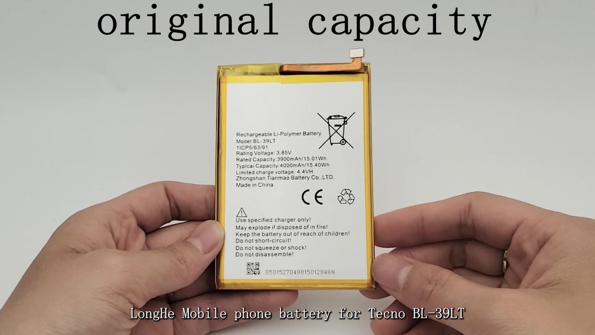 Batterie Bl-39lt Pour Tecno Camon 12 Cc7 Camon 12 Air Cc6 Kc3 Spark 4 ...