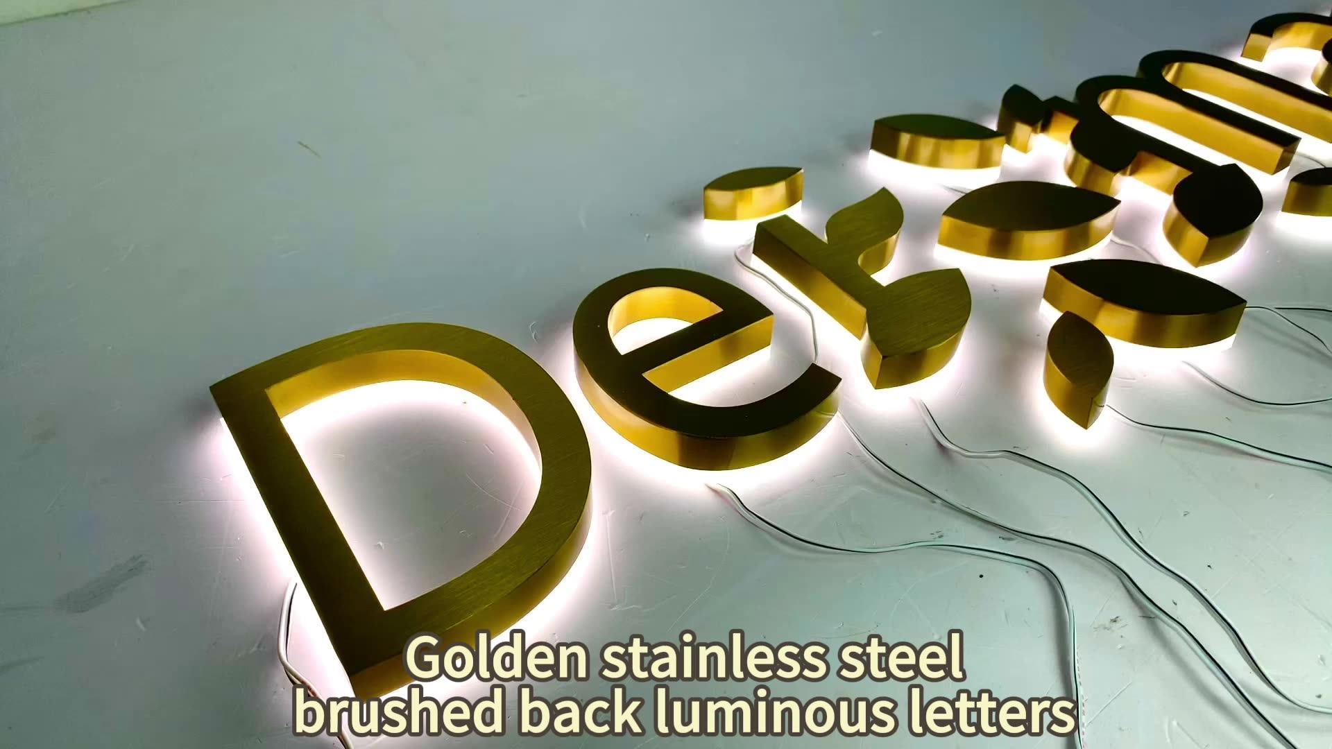 Custom Mirror Logo Back Lighted Signage Backlit Led Sign Brushed ...