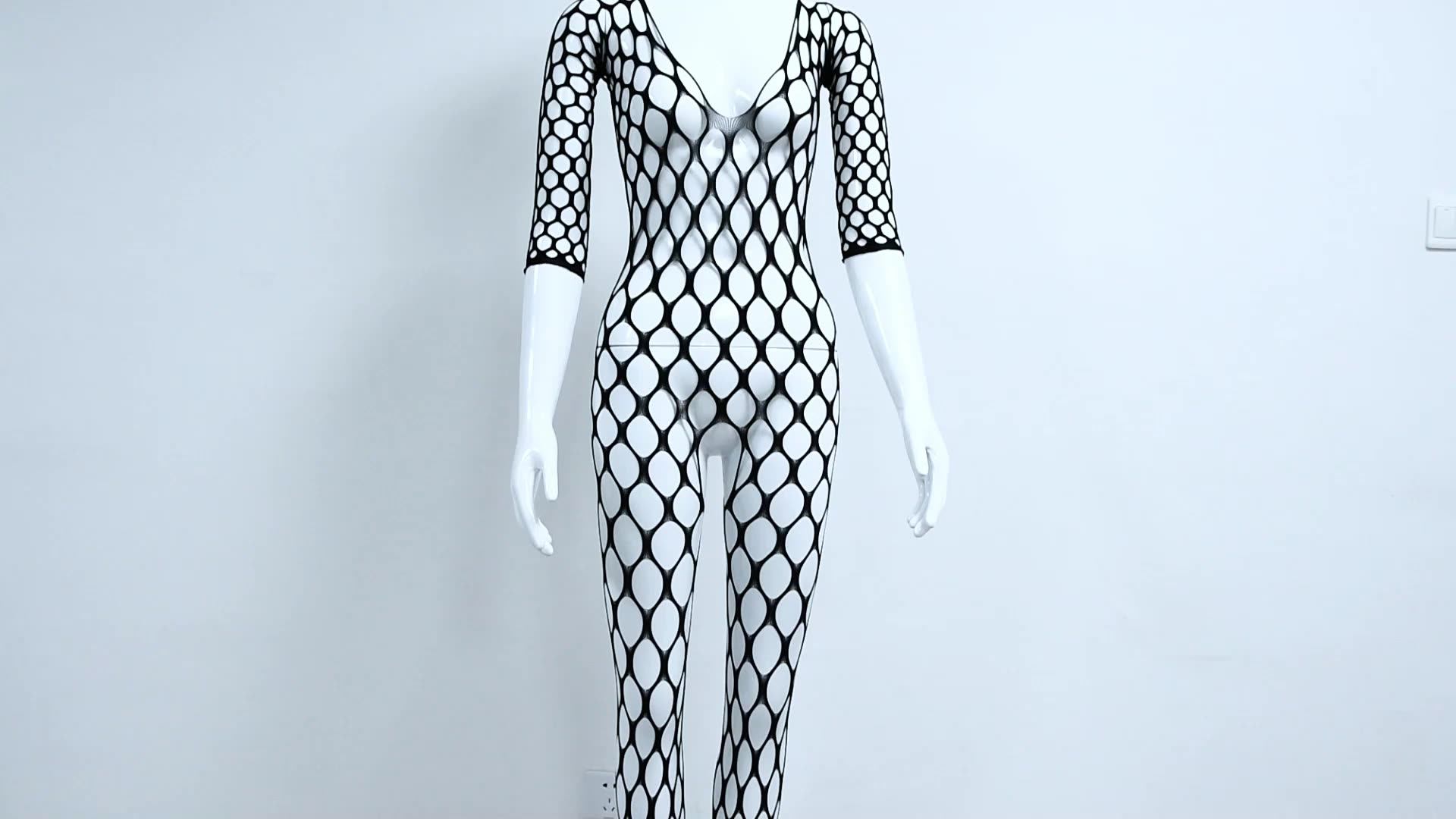 Plus Size Cutout 2pcs Sets Pantyhose Tights Big Mesh Net Lingerie ...