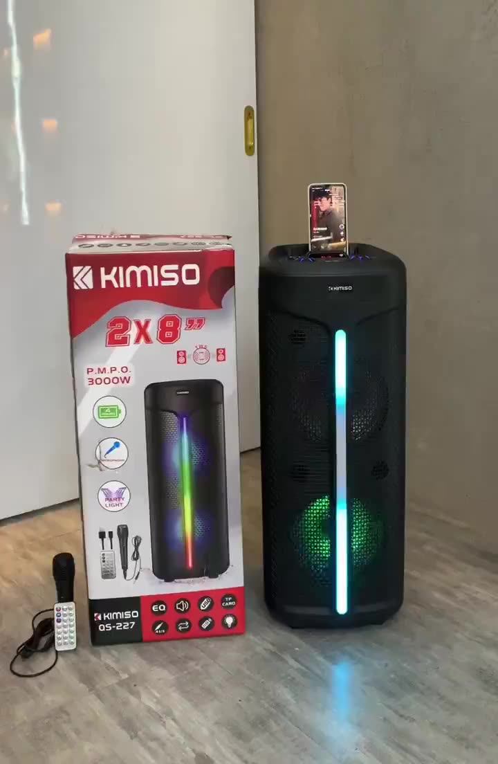 Kimiso Kms Qs-227 Qs-2812 Double 8 Inch Speaker Trolley Portable ...