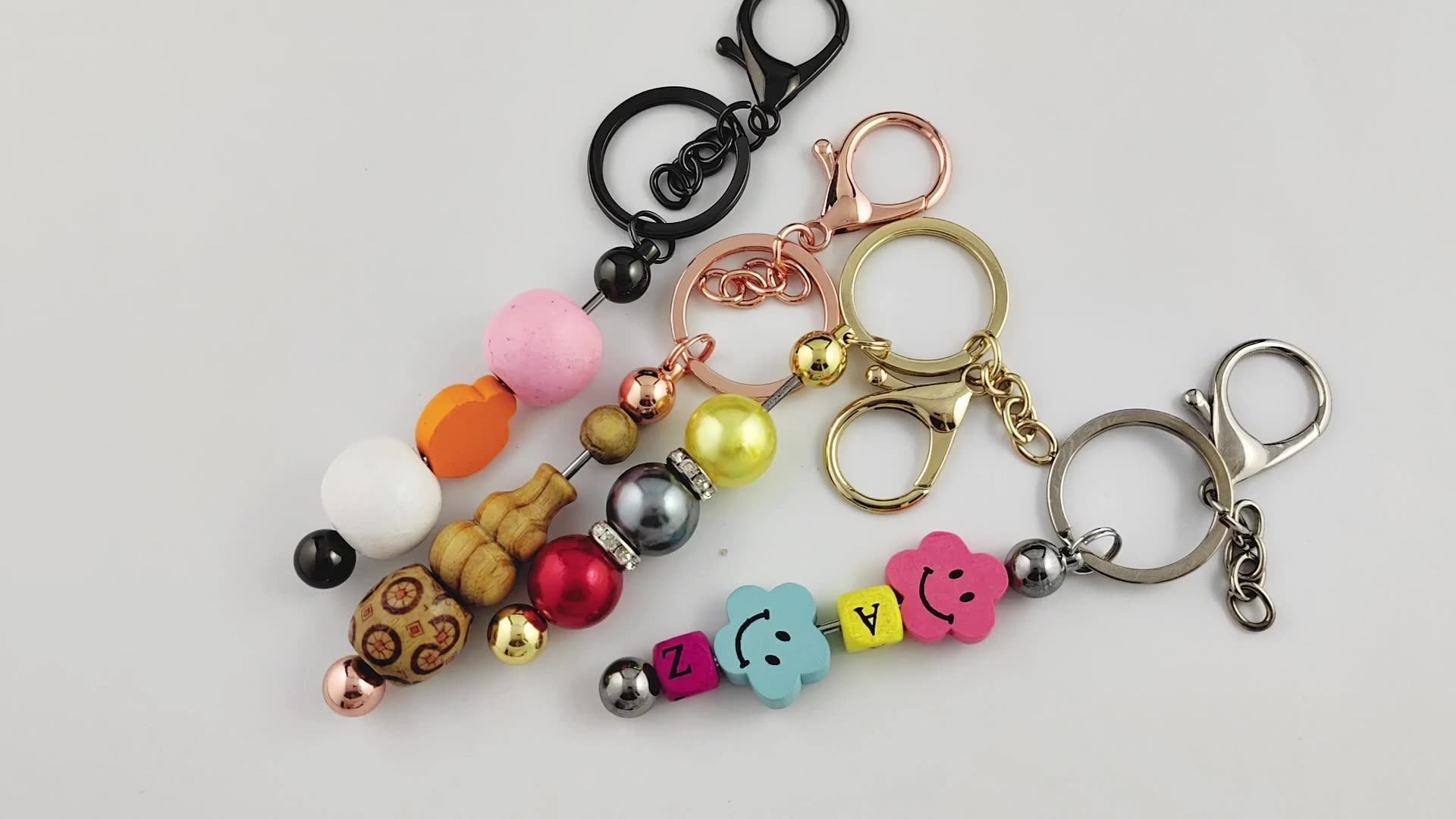 Stock 2mm Beadable Keychain Bar Jewelry Crafts Blank Metal Keyring Add ...