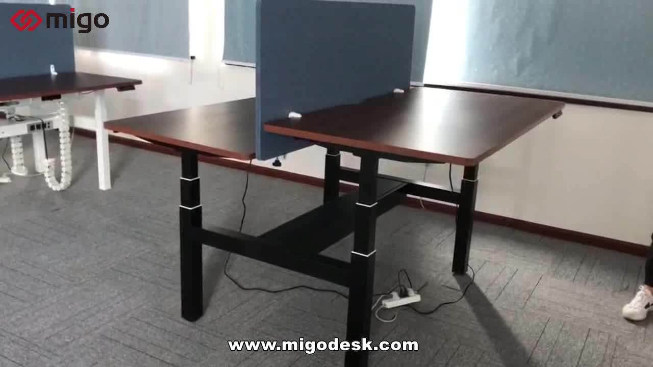 Electric Back To Back 2 Seats Motorized Office Adjustable Height Sit To ...