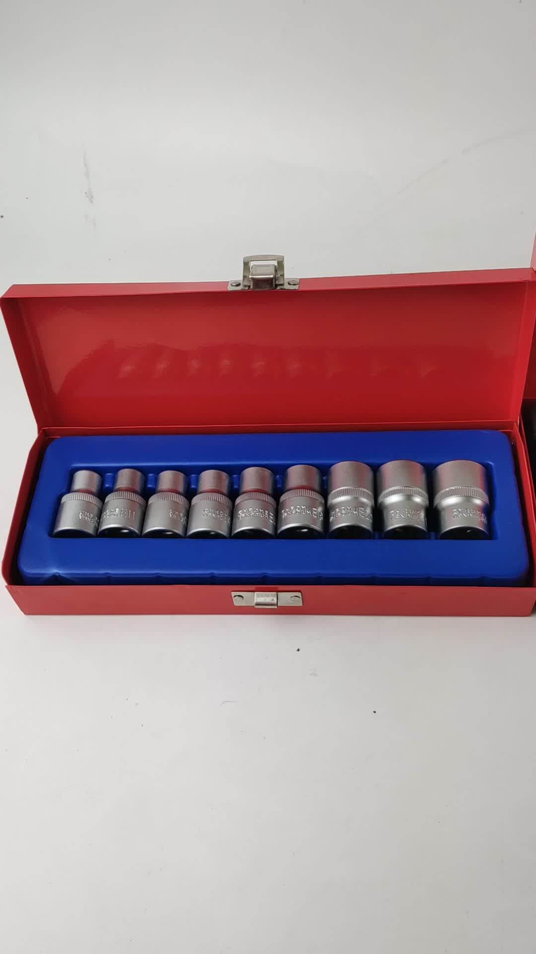 Small Socket Set Chrome Vanadium 14pcs 1/2" 3/8" 1/4" Dr Tool Set E ...