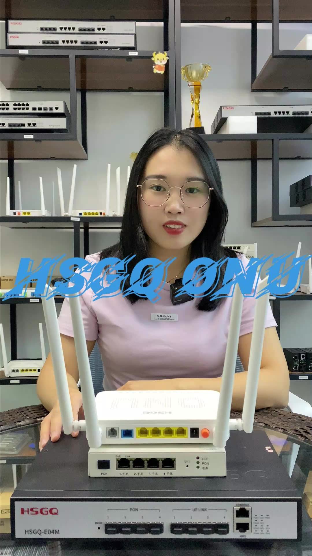 Hsgq-x410dw Ftth Network Solution Dual Band Onu 4ge 1pots 2.4g&5g Wifi ...