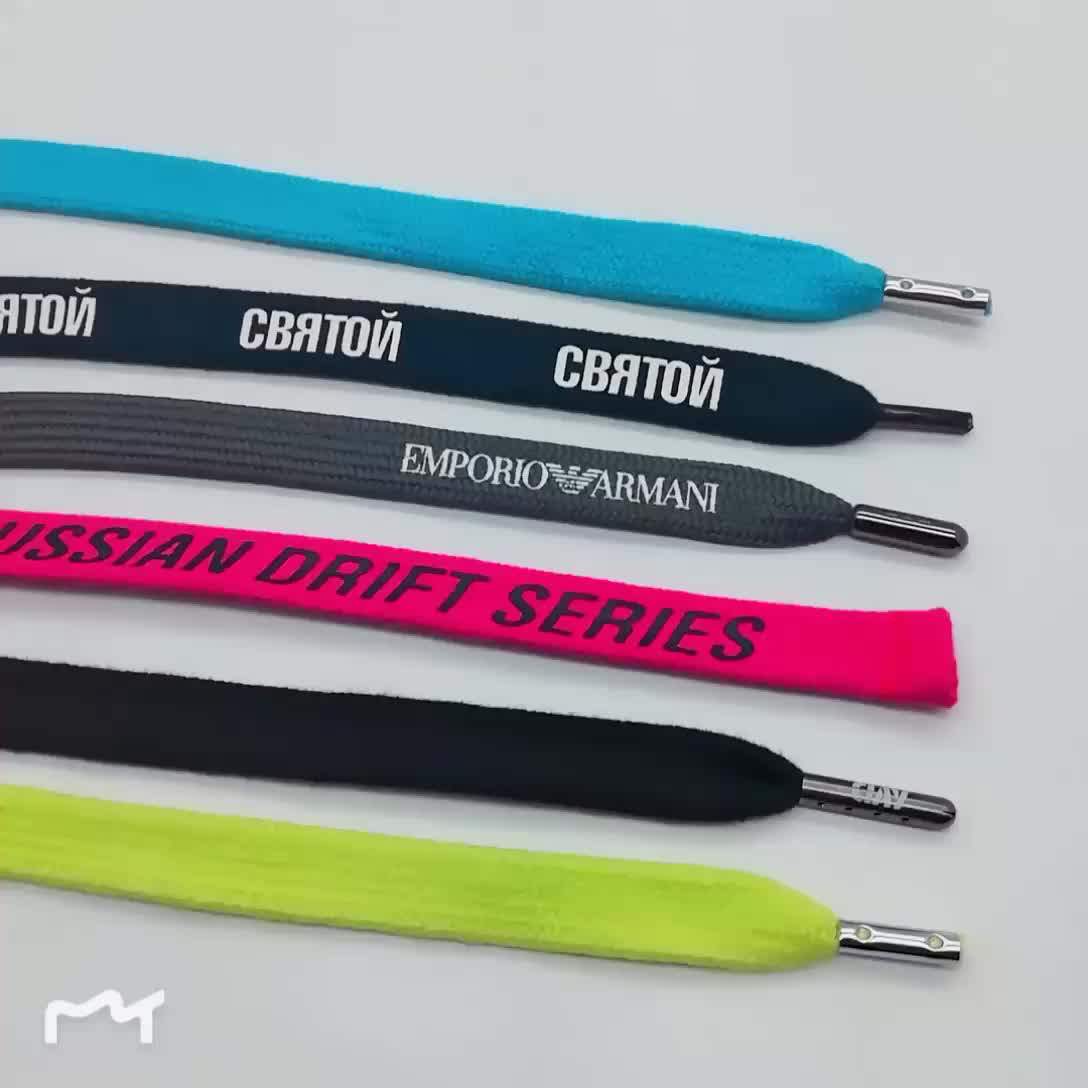 Custom Wholesale Braided Printed Logo Cords Flat Hoodie Drawstrings ...