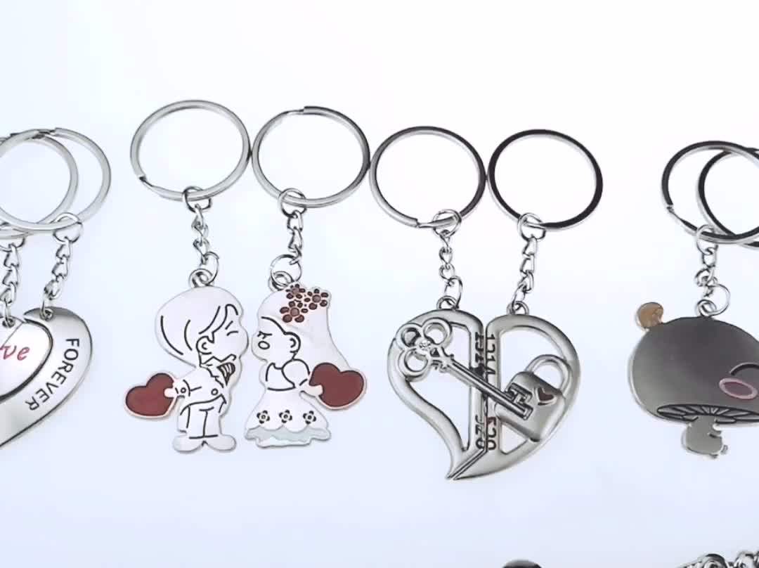 Custom Couple Keychain Love Key Half Heart Shaped Keychain - Buy Heart ...