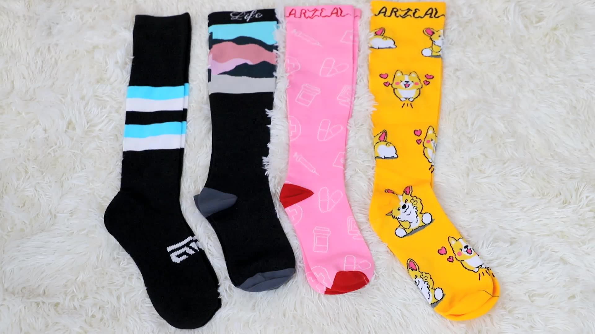 Free Packing Free Sample Compression Sport Socks Knee High Medical ...