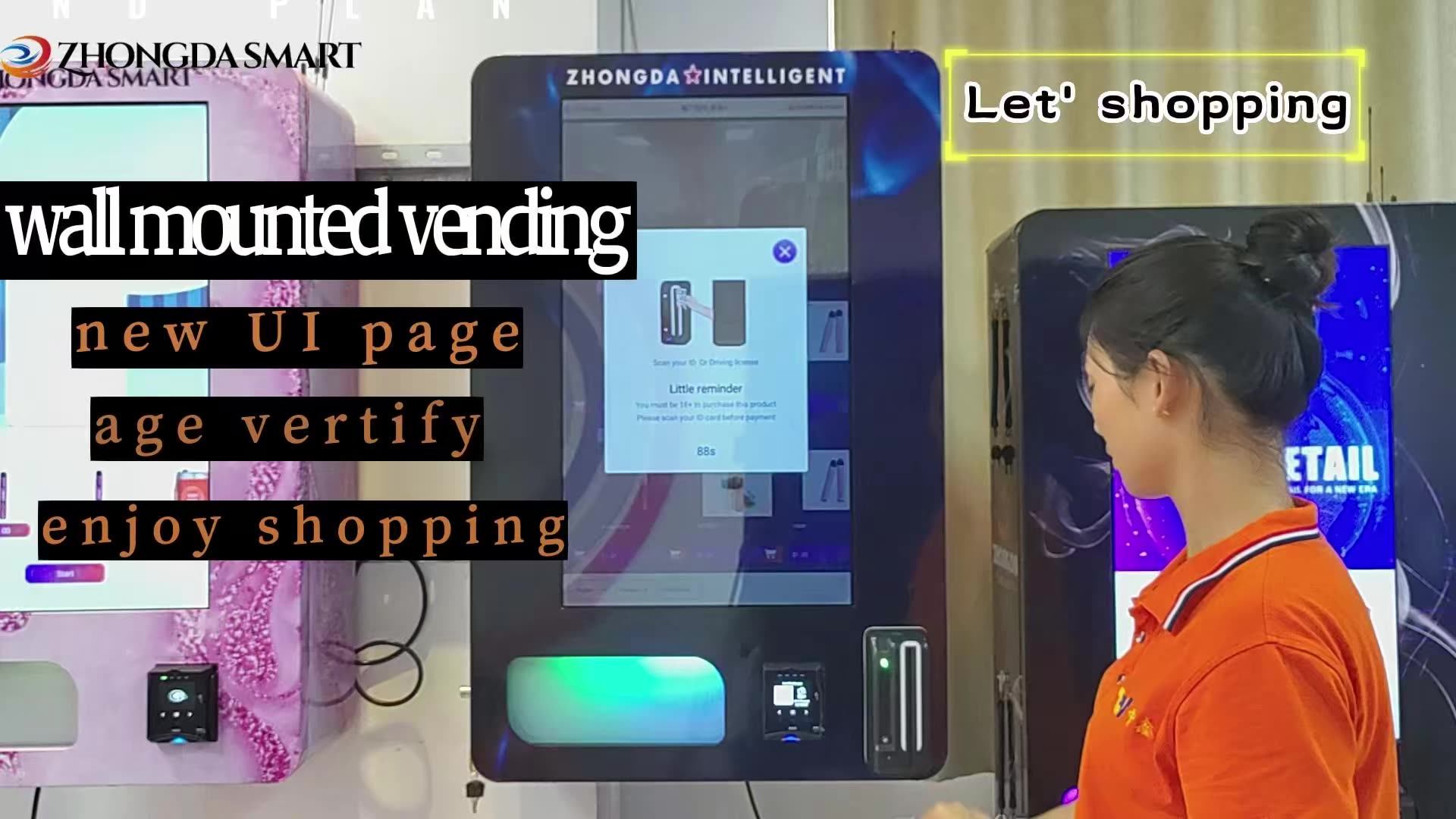 32" Digital Touch Screen Wall Mounted Vending Machines With Remote ...