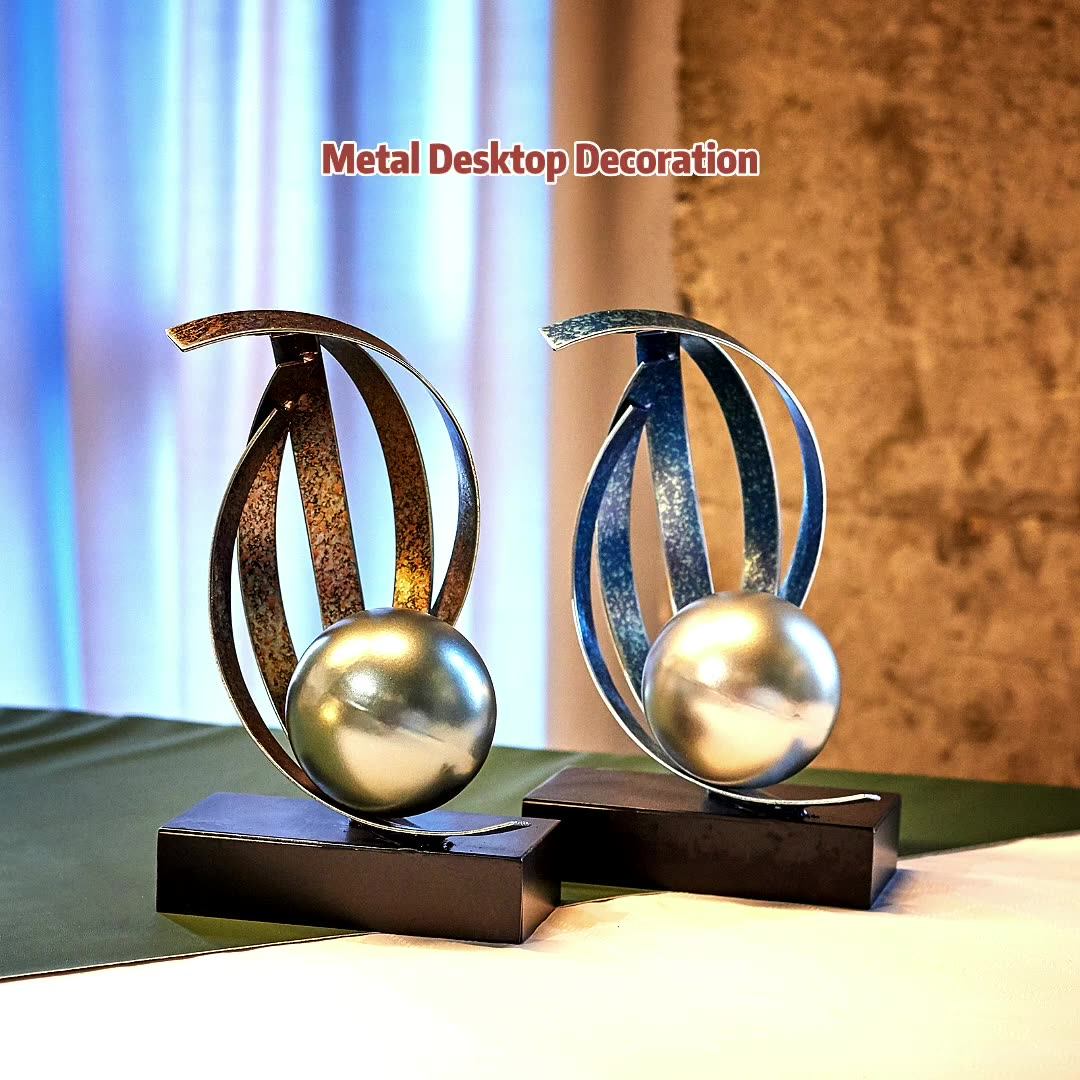 Abstract Design Home Desktop Decor Sculpture Modern Metal Art Decor ...