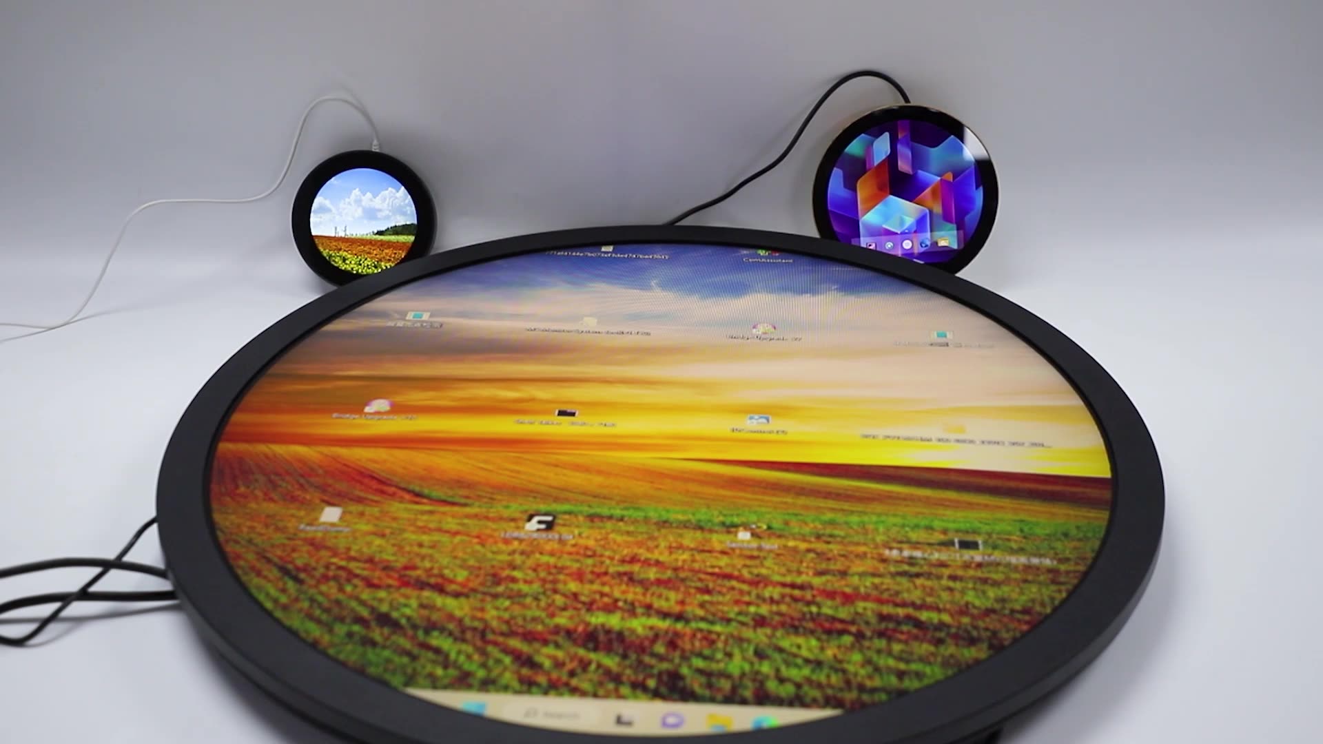 Custom Touch Screen Hd Circular Display 3.4 5.5 23 25 Inch Lcd Advertising Media Display Touch ...