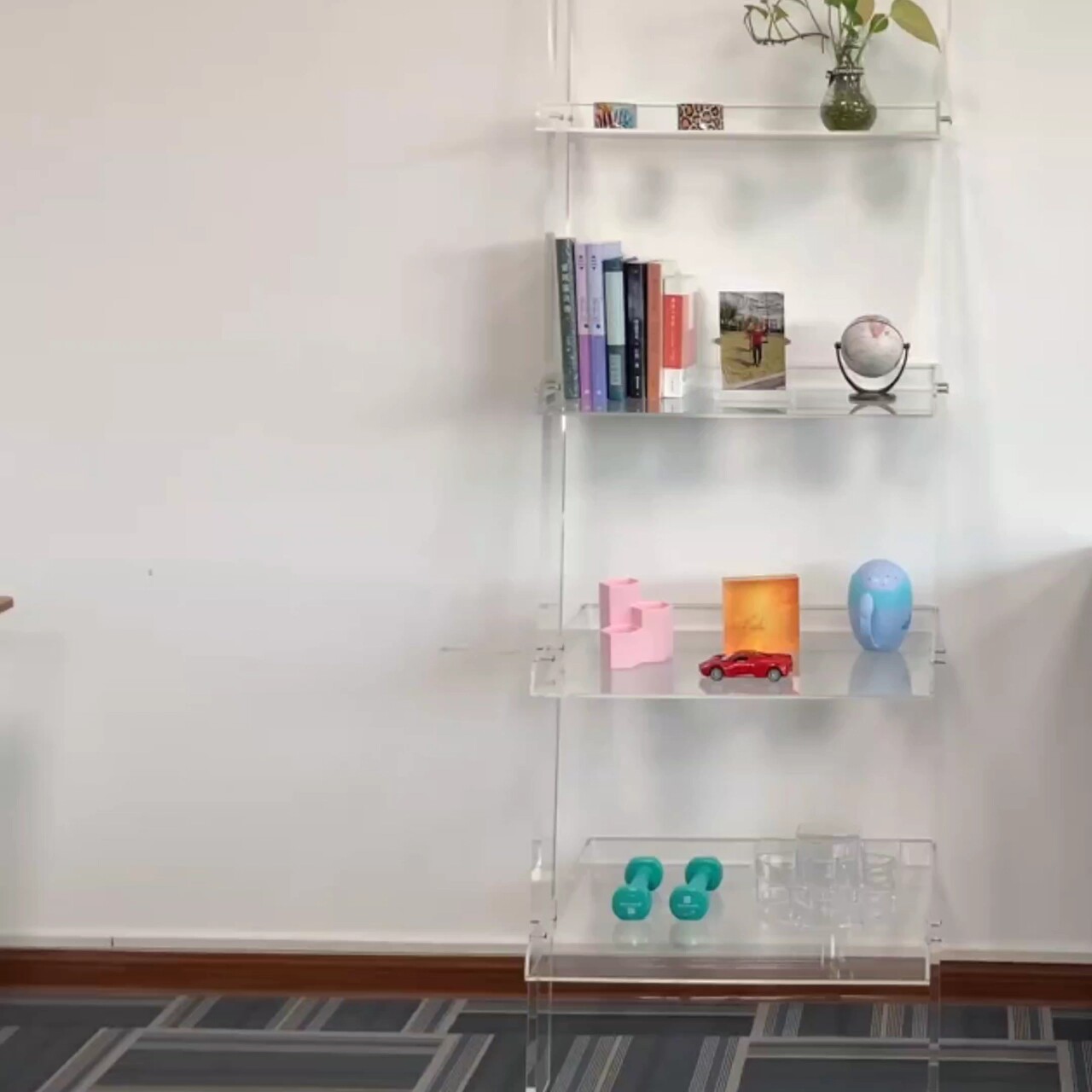 Factory Clear Custom Corner Plexiglass Shelf Bookcase Acrylic Shelf For ...