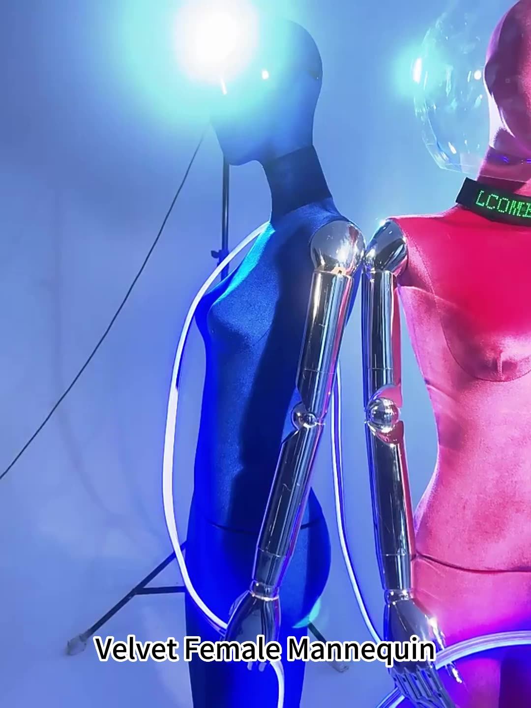 Custom Color Boutique Velvet Mannequin Silver Golden Flexible Arm Women ...