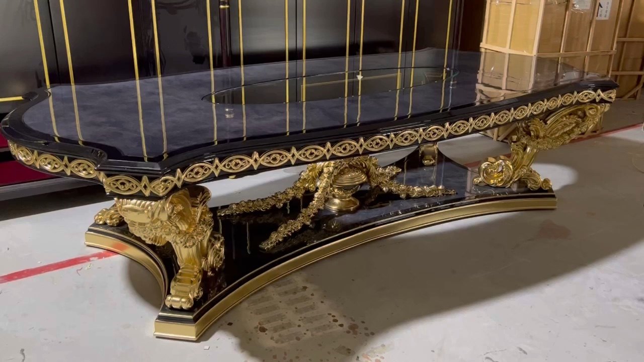 Luxury Wooden Dining Room Furniture Set Classic Royal Family Antique ...