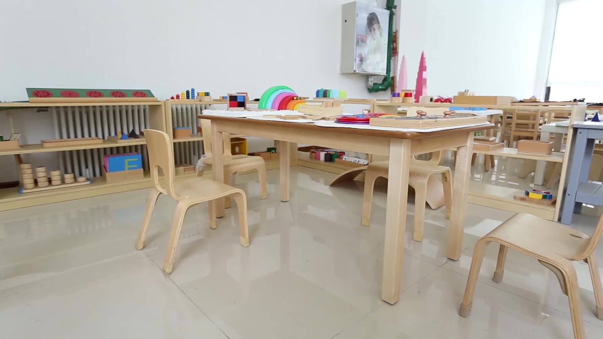 Preschool Children Wooden Furniture Sets Classic Table And Chairs ...