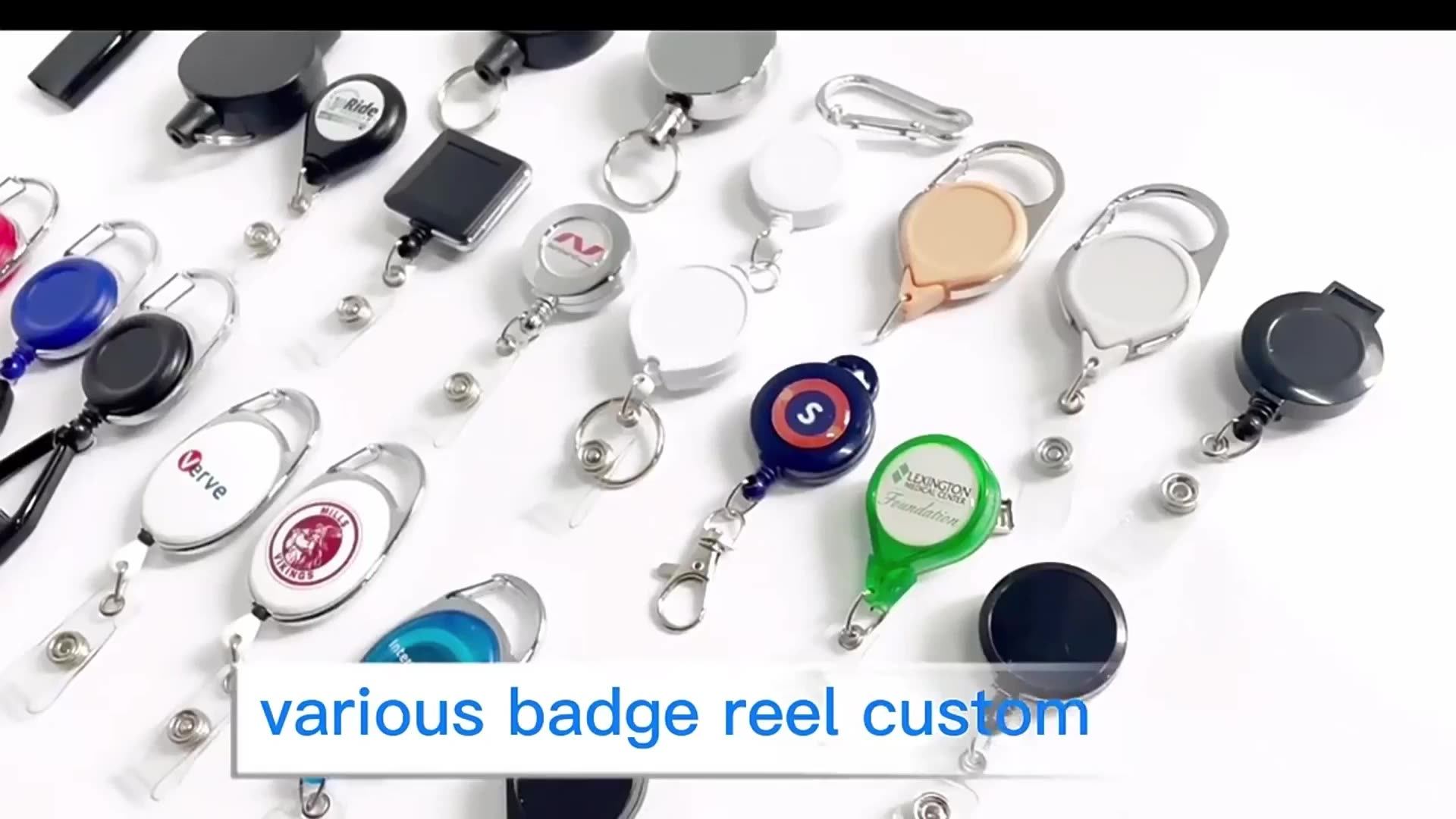 Bestom Retractable Badge Reel Keychain 32mm Round Epoxy Logo Custom ...