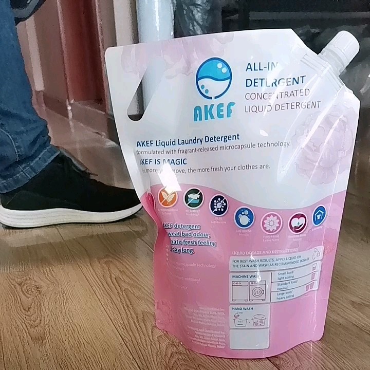 Custom Standing Liquid Laundry Detergent Spout Pouch Washing Powder ...