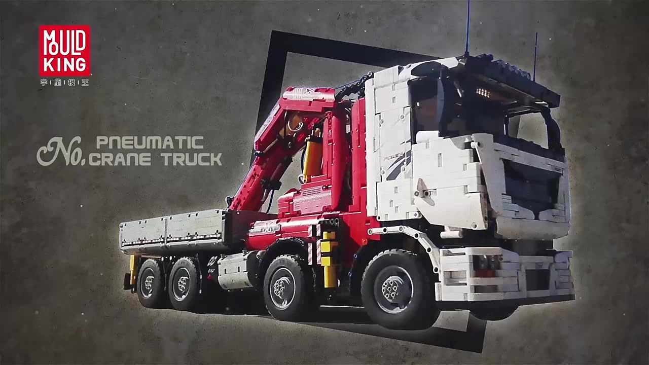 Mould King 19002 Motorized Pneumatic Crane Truck Building Blocks Rc ...