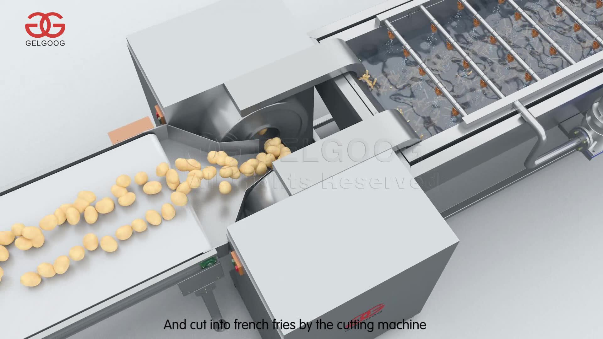 Équipement De Friture D'usine Frites Fraîches Congelées Faisant La ...