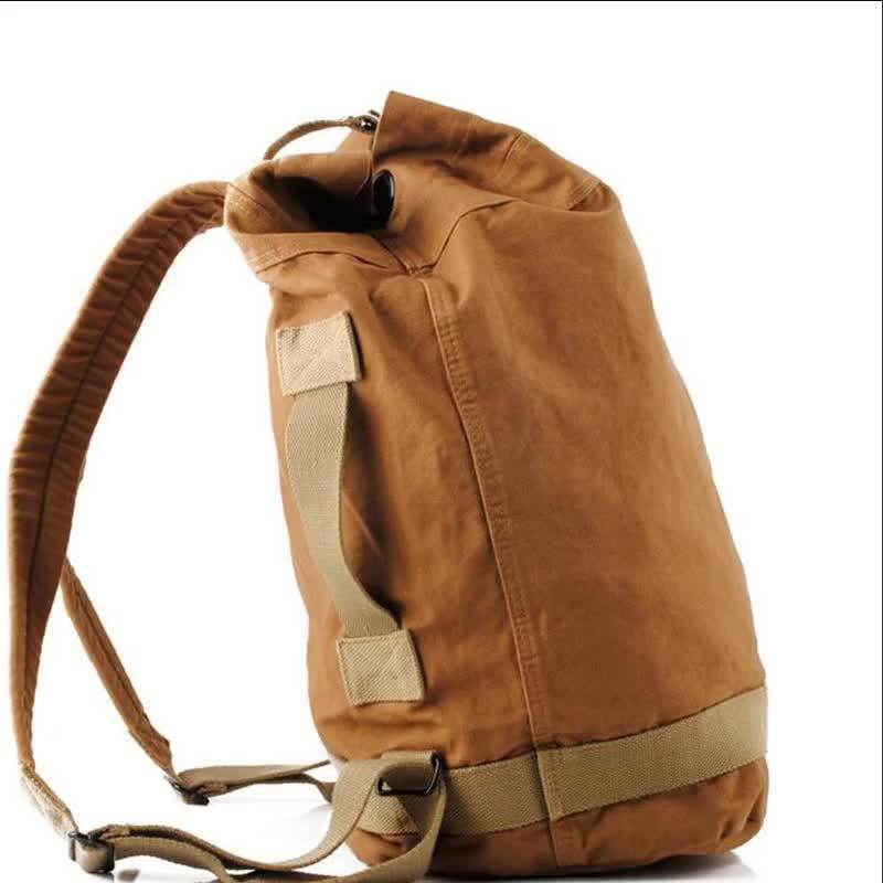 Unisex Spacious Canvas School Bag Barrel Backpack Hiking Bag For Women ...