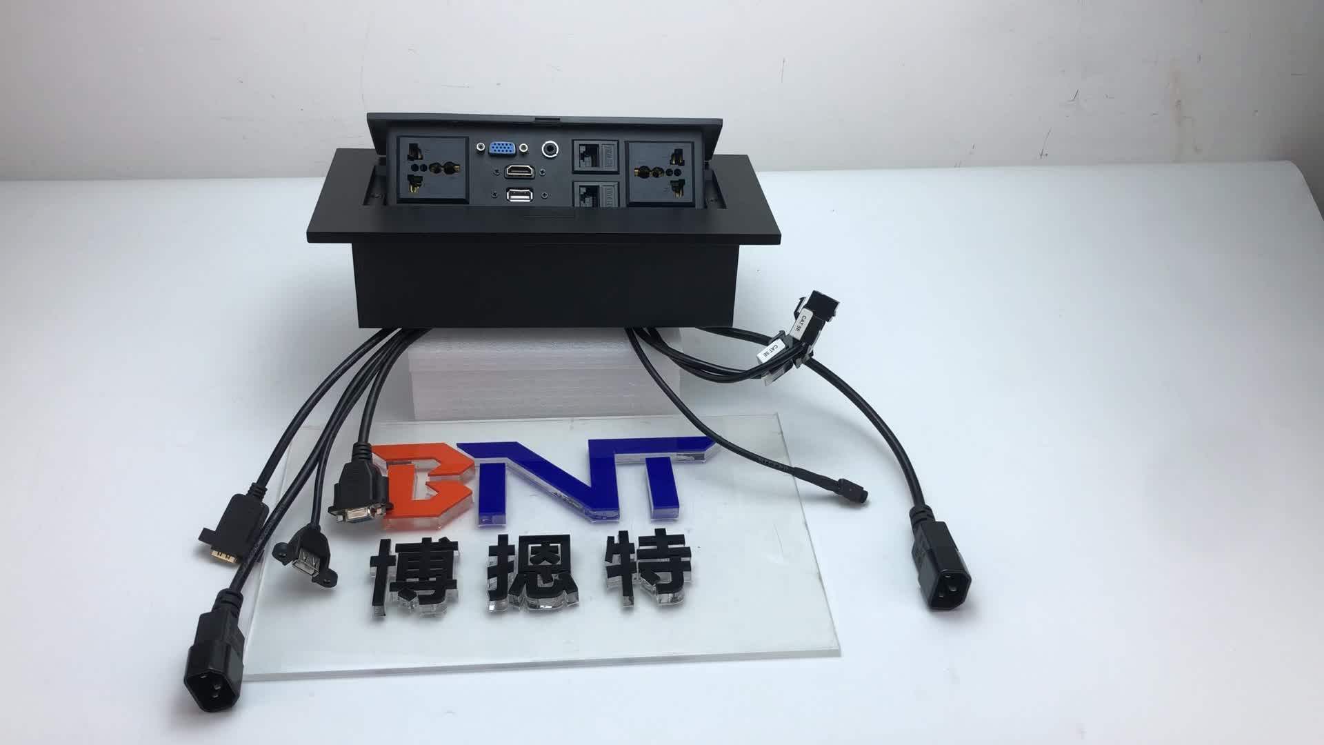 Pre-wired Type Desktop Socket With Power Data Outlets For Office Desk ...