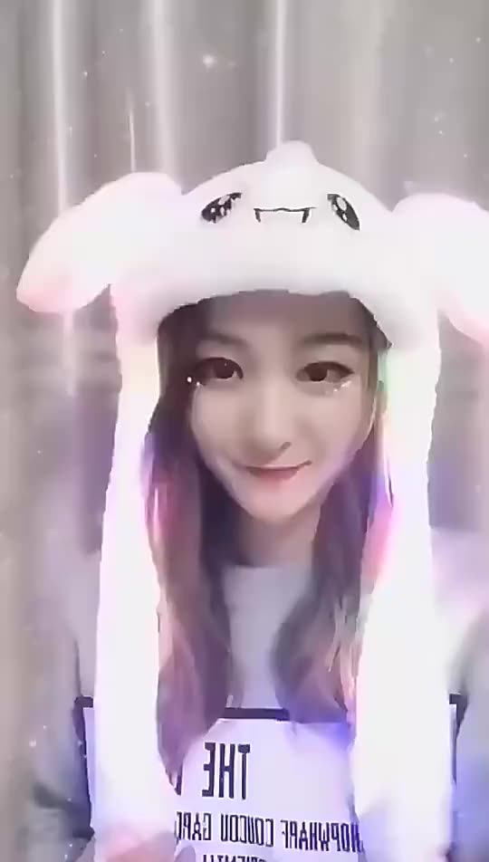 Zd Korea Bunny Hat With Air Pumping And Moving Ears Plush Lovely Soft ...