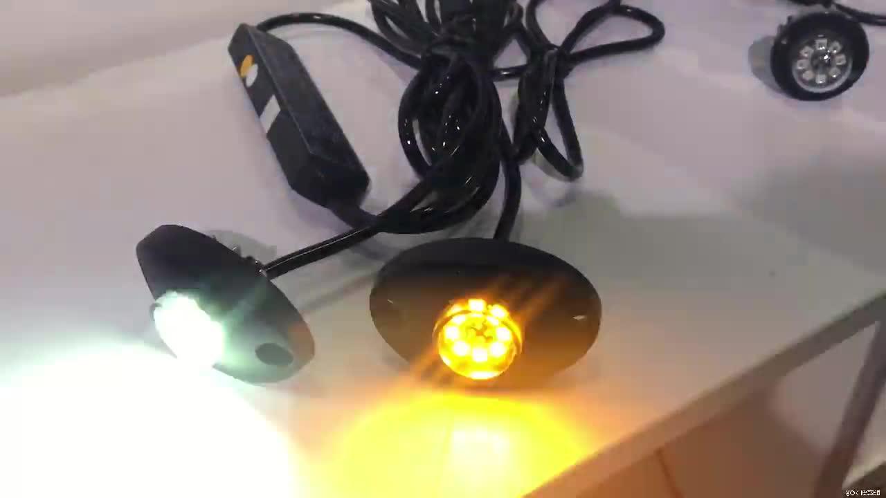 Dual Led Hideaway Surface Mount Strobe Warning Light Green Amber Led ...