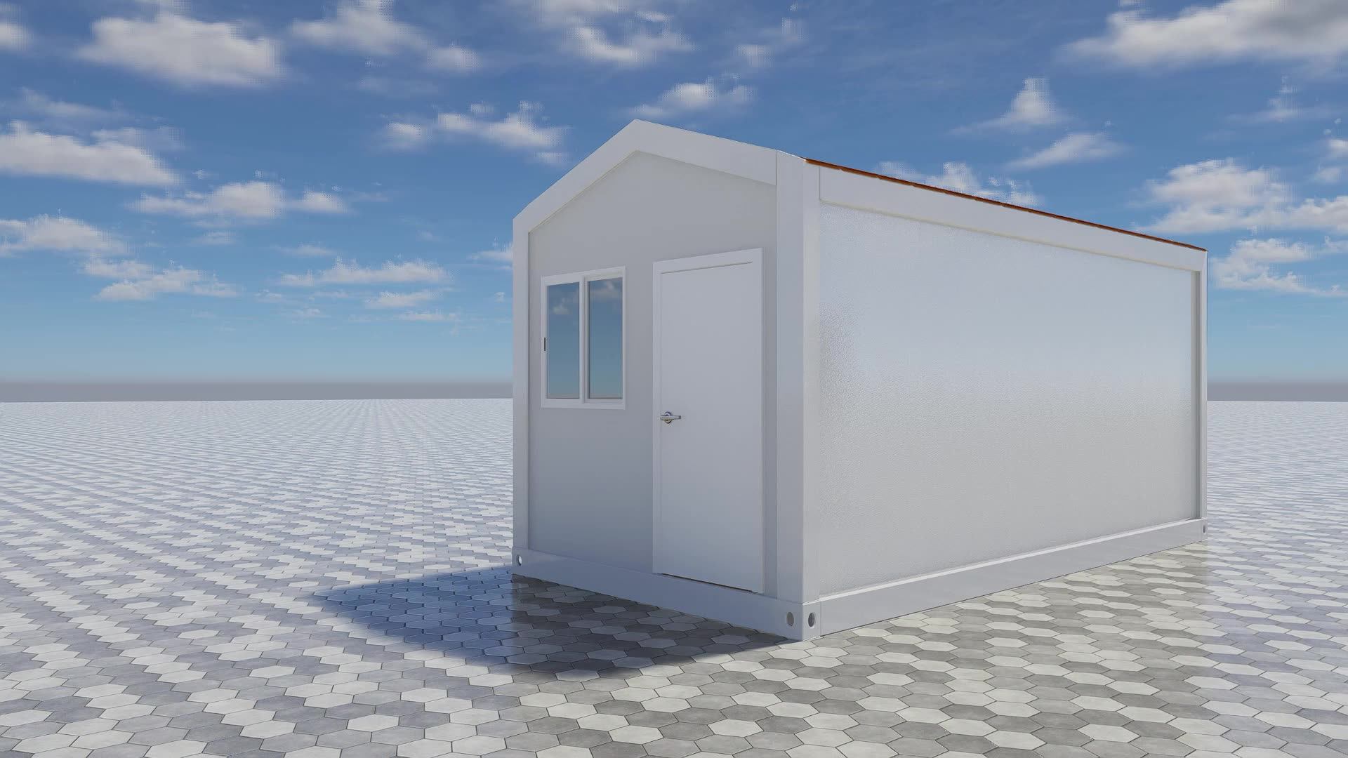 20ft Tiny Black Container Barn House Portable Detachable Storage Shed ...