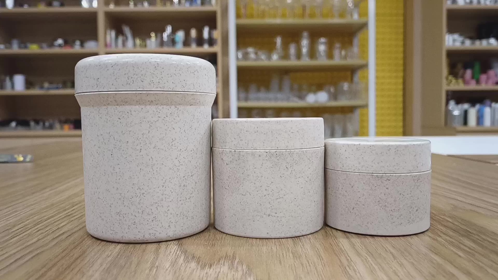 Recyclable Wheat Straw Cosmetic Jar 15g 30g 50g 100g 250g Biodegradable ...