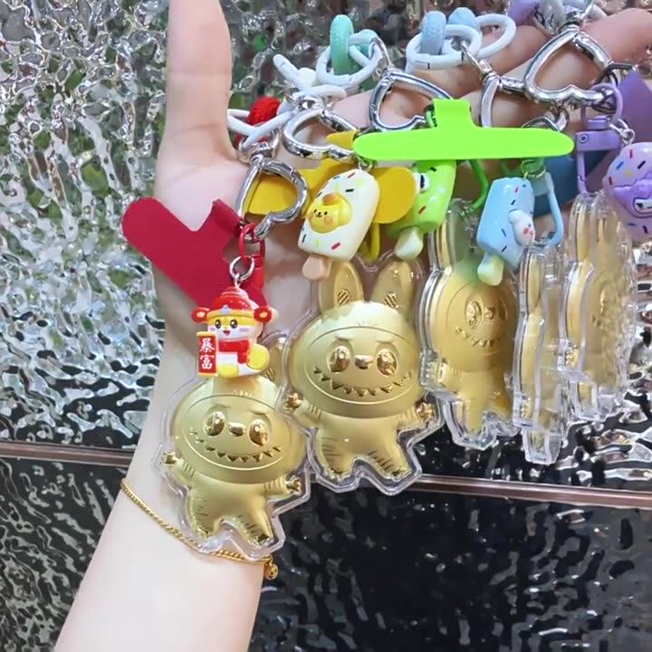 黄金拉布布包包挂件足金999新款labubu手机链钥匙扣小挂件送女友-阿里巴巴