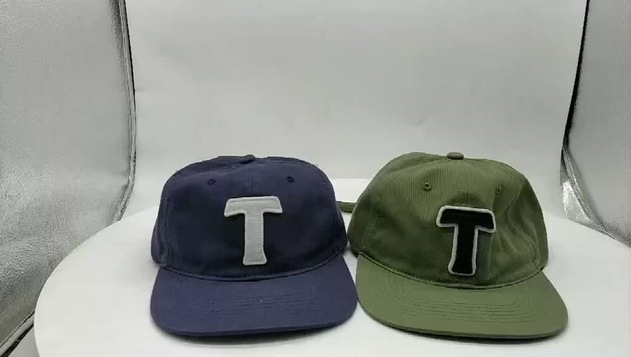 Custom Flat Brim Snap Back Unstructured Snapback 6 Panel Hat - Buy ...