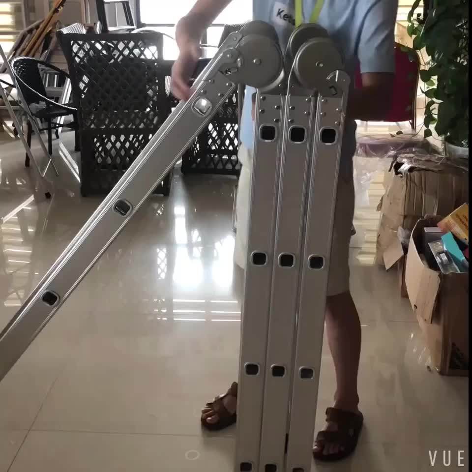 Aluminium Folding Ladder 16 Film Packaging Lightweight En131 Adjustable ...