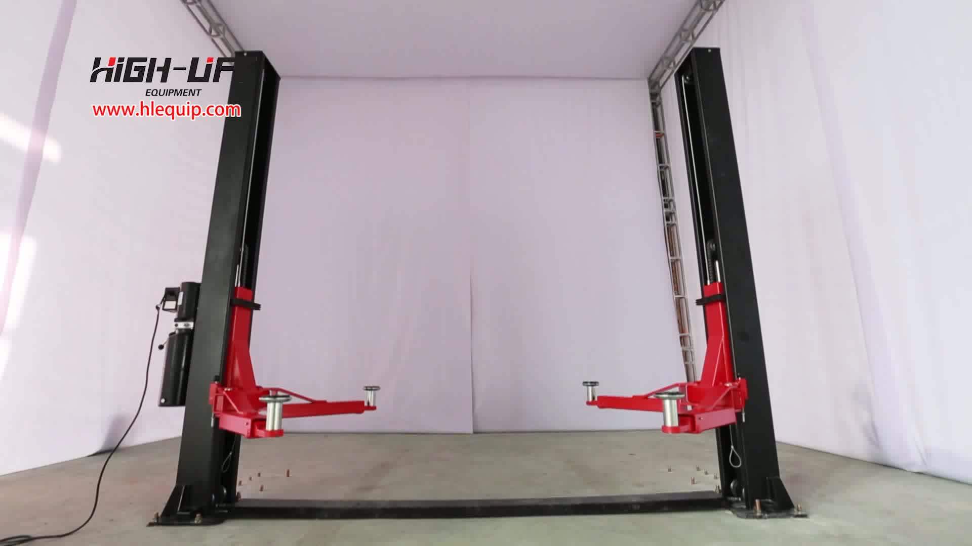 Red Mount Car Lift 2 Post Car Lift 4000kgs Single Side Release Home ...