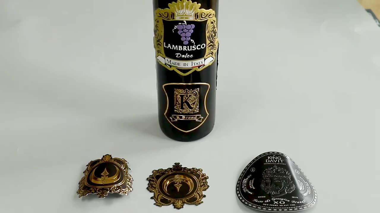 Custom Aluminum Bottle Metal Sticker Adhesive Metal Labels Foil ...
