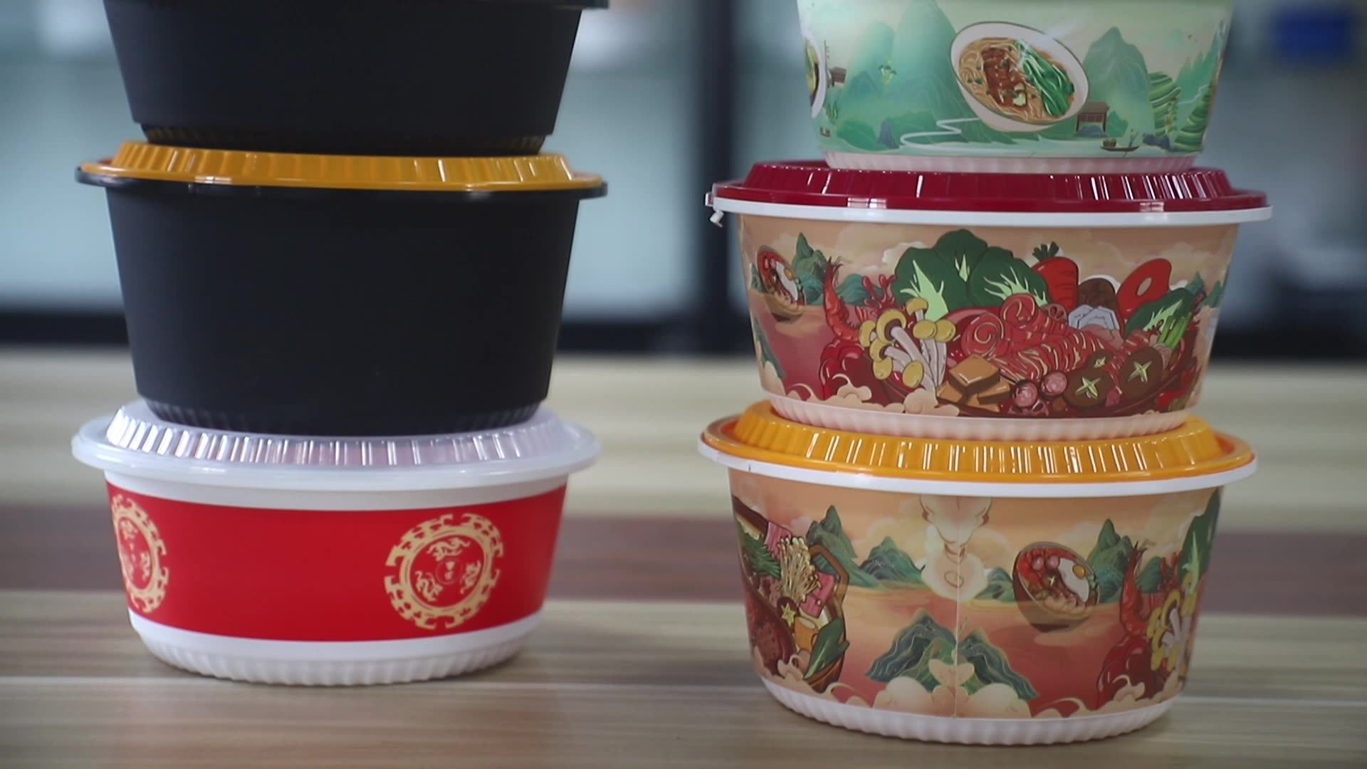 Microwavable Food Grade To Go Plastic Pp Disposable Soup Bowls With ...