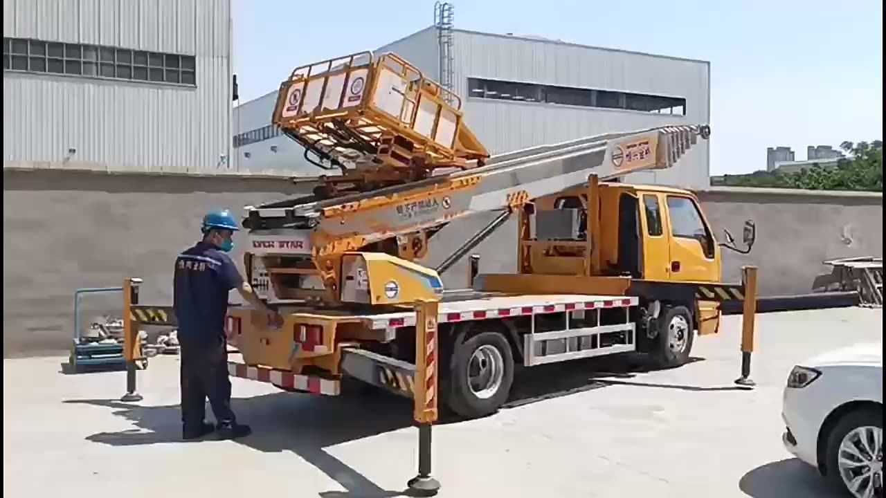 Everstar Ladder Lift Truck Hydraulic Boom Lift Aerial Manlift Work ...