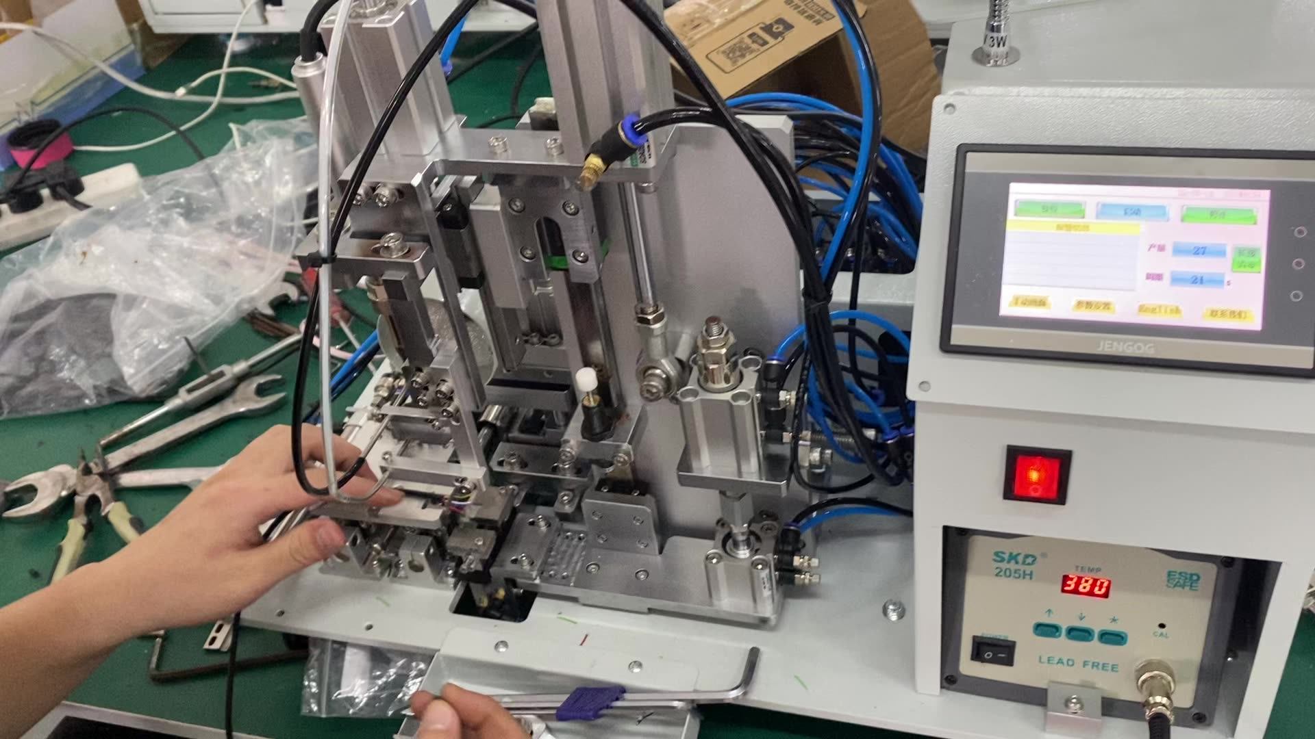 Pcb/usb Cable Making Semi Automatic Soldering Machine Cable Connecting ...