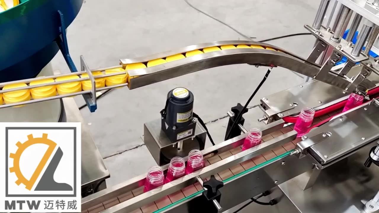 Mtw 4 Wheels Automatic Plastic Bottle Screw Capping Machine For Round ...