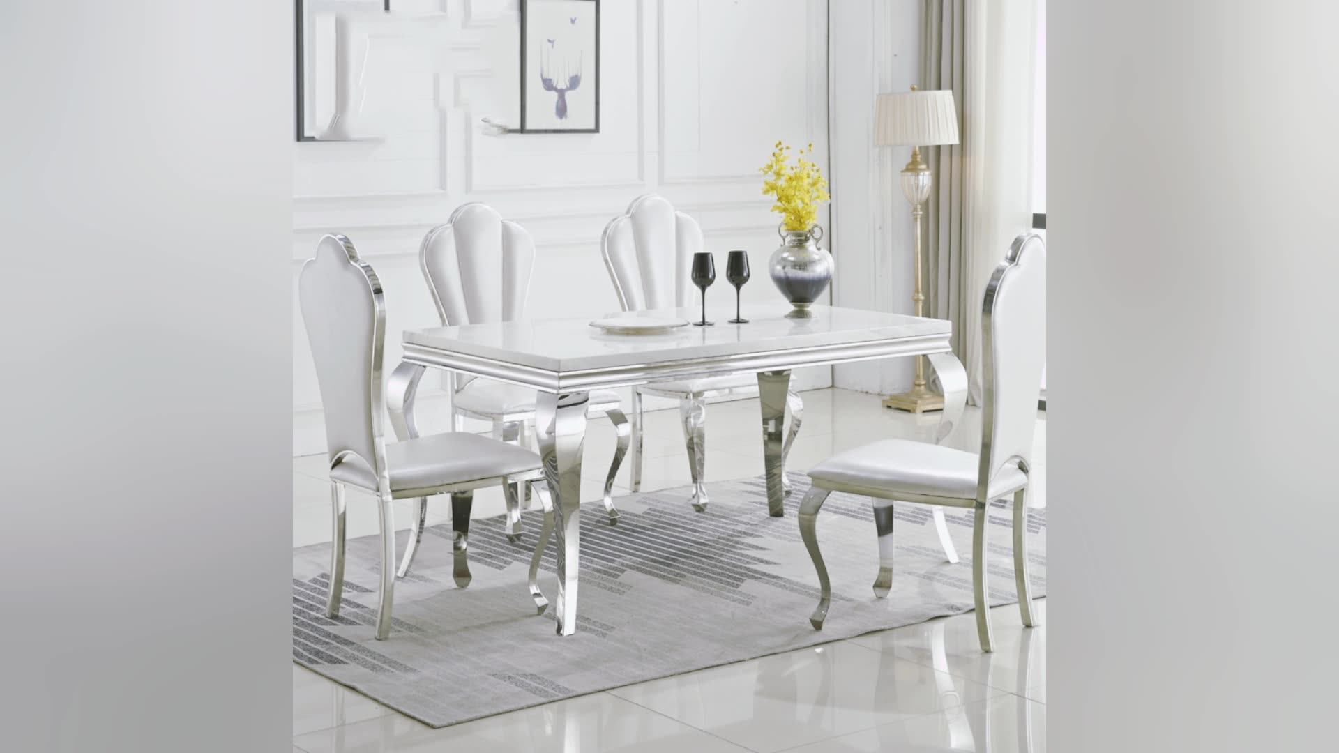 European Classic Luxury Dining Table For Dining Room Hotel Marble Top ...