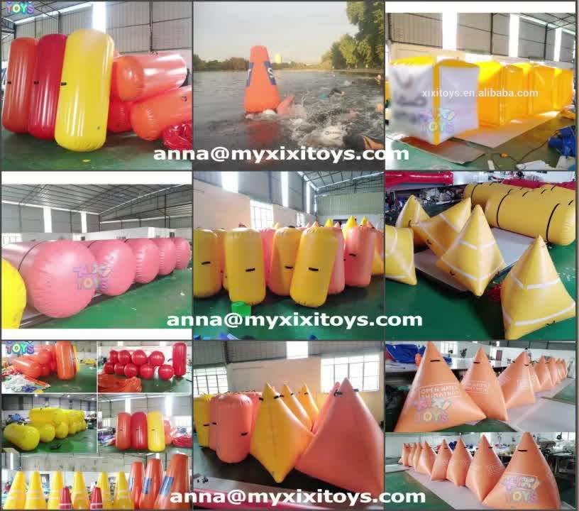 White Inflatable Water Swim Marker Buoys,Long Tube Air Pvc Buoy Markers ...