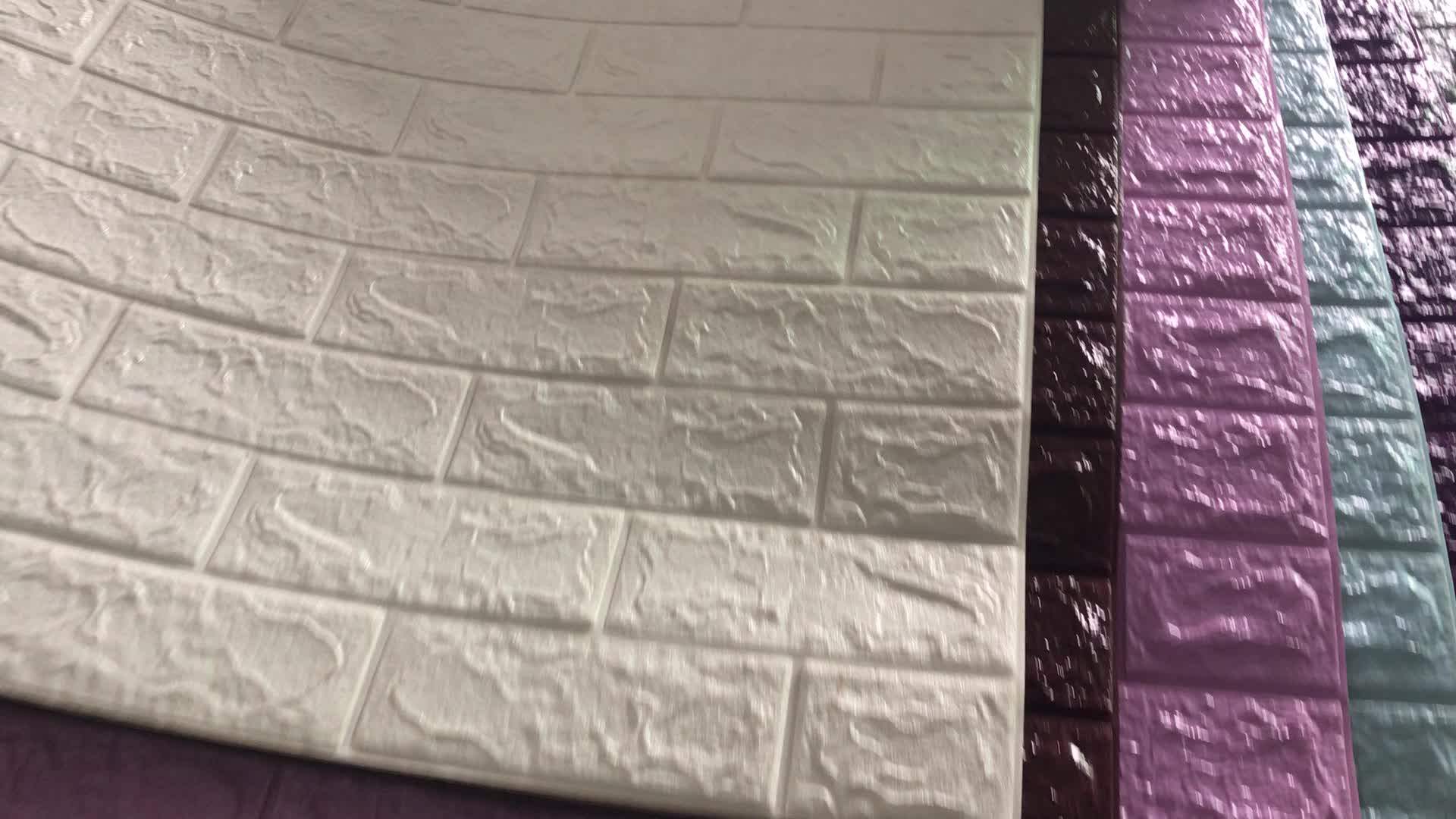 Self-adhesive 3d Pe Foam Wallpaper Panel Stickers Waterproof Wallpaper ...