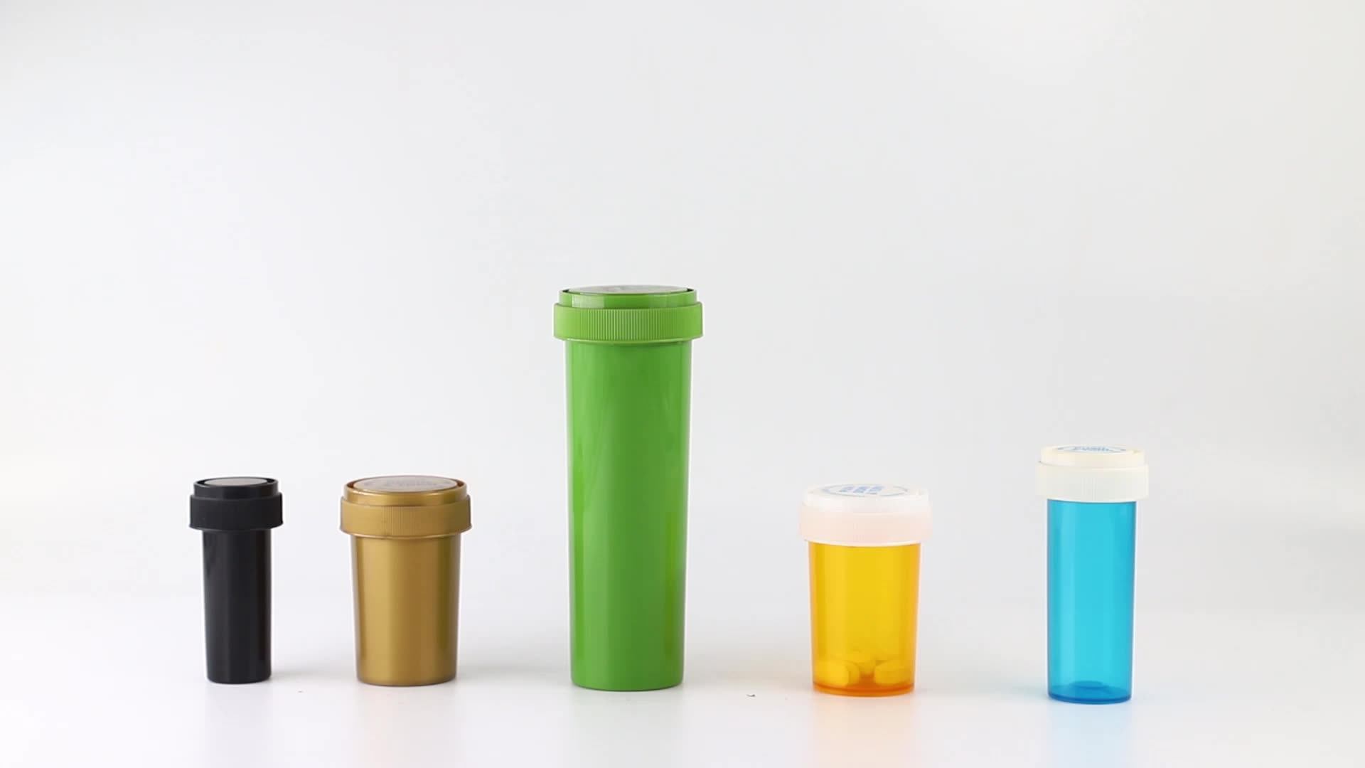 Plastic Small Pill Container Purple Reversible Cap Pill Bottle Rx ...