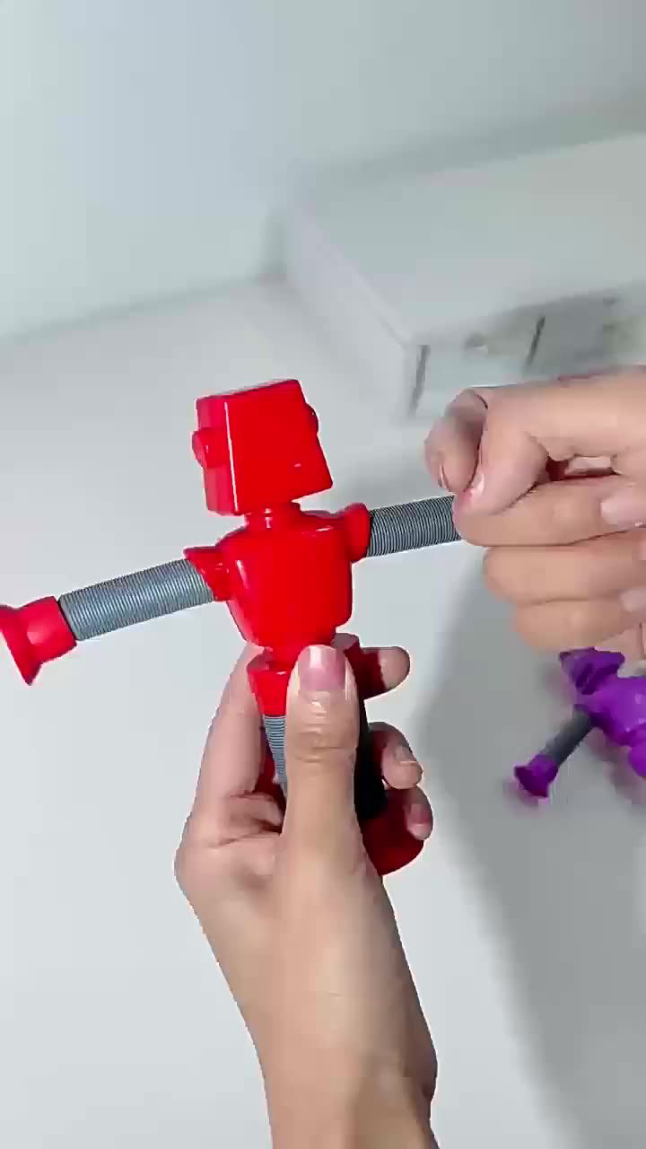 14cm Changeable Robot Design Telescopic Tube Toy Led Stress Relief ...