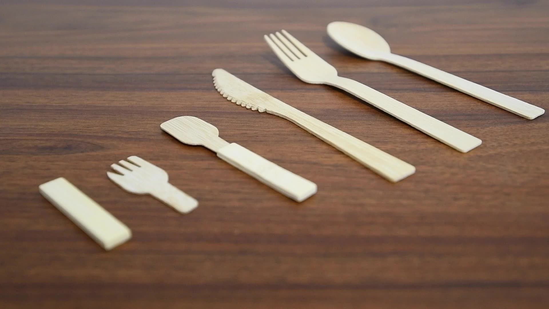 170mm Biodegradable Bamboo Utensil Disposable Bamboo Cutlery Set ...