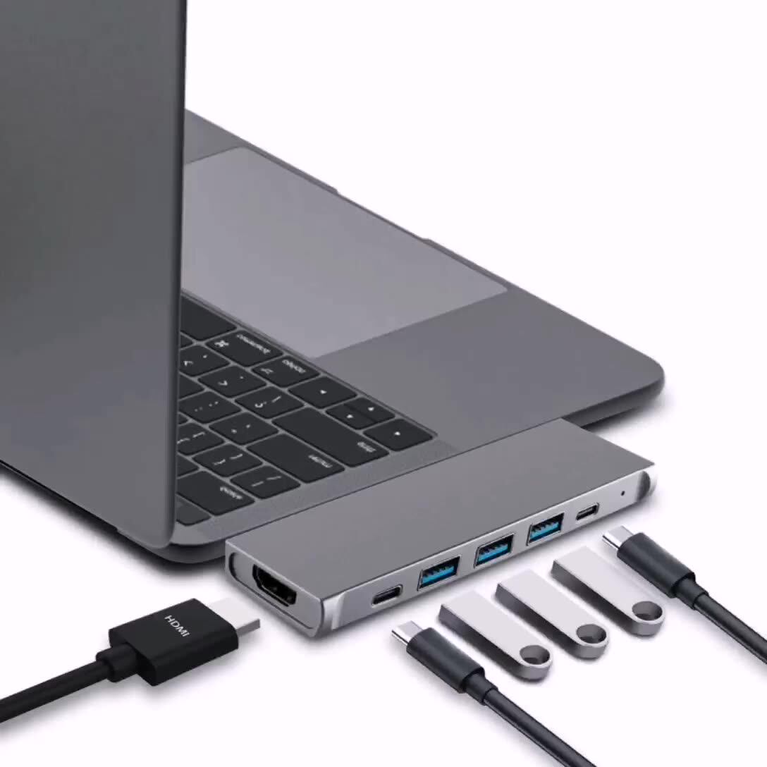 Aluminum Alloy Adapter For Laptop Multiport 8 In 1 Docking Station Hub ...